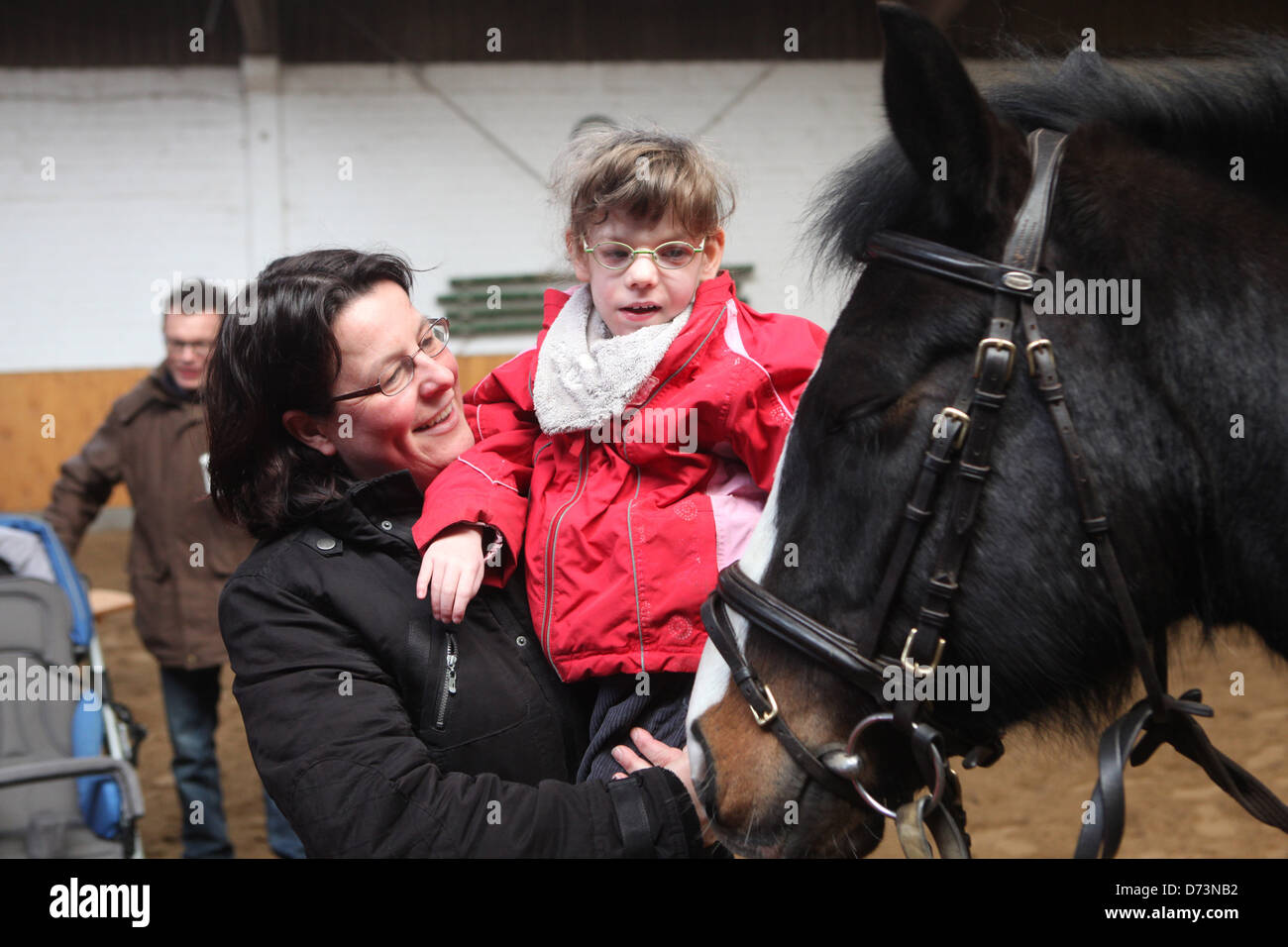 Hassmoor, Germany, hippotherapy with disabled children Stock Photo - Alamy