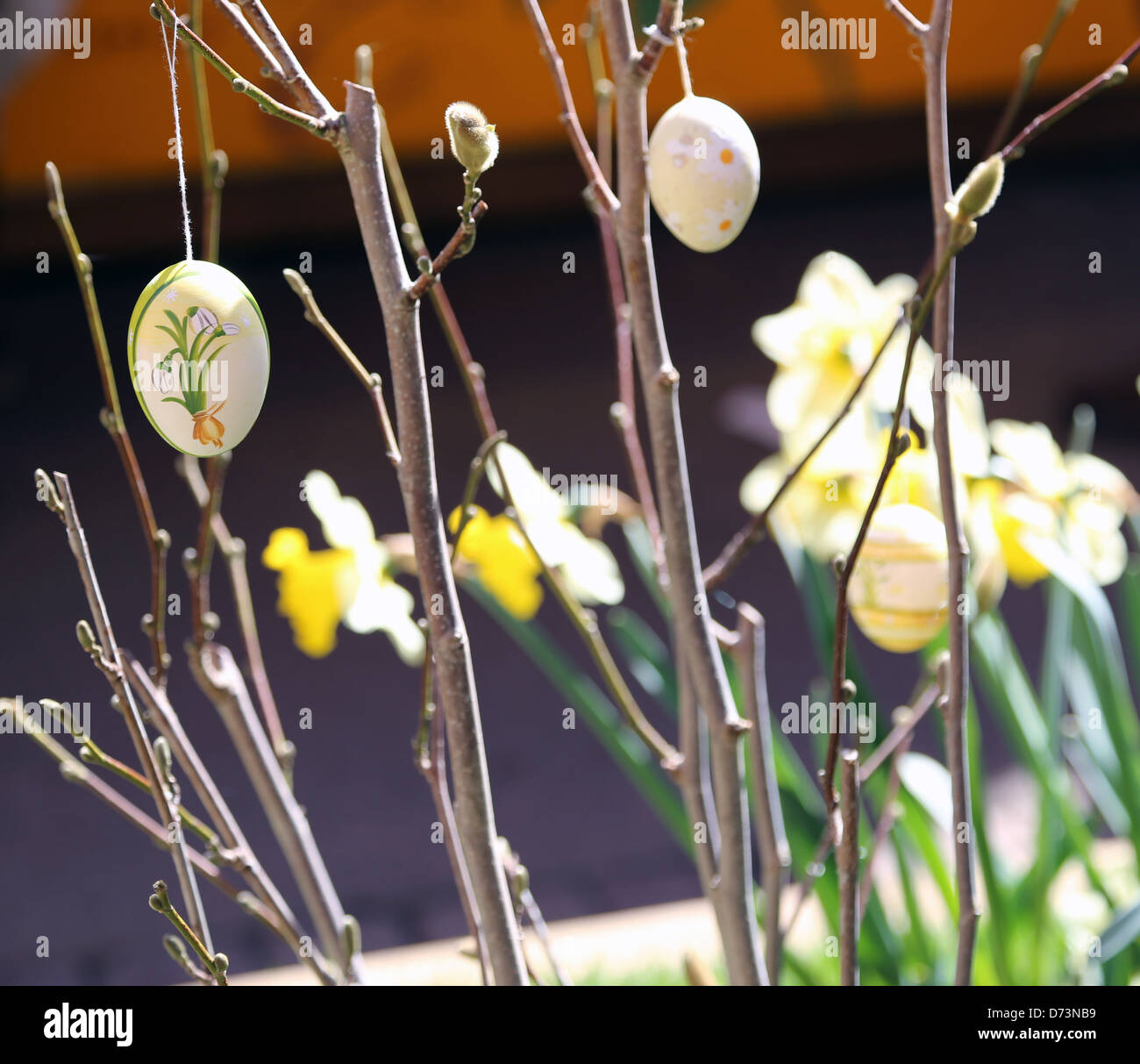 Easter eggs street decoration Stock Photo - Alamy