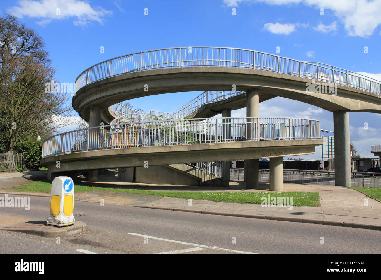 Pedestrian footbridge across the A316 Country Way at Hanworth England ...