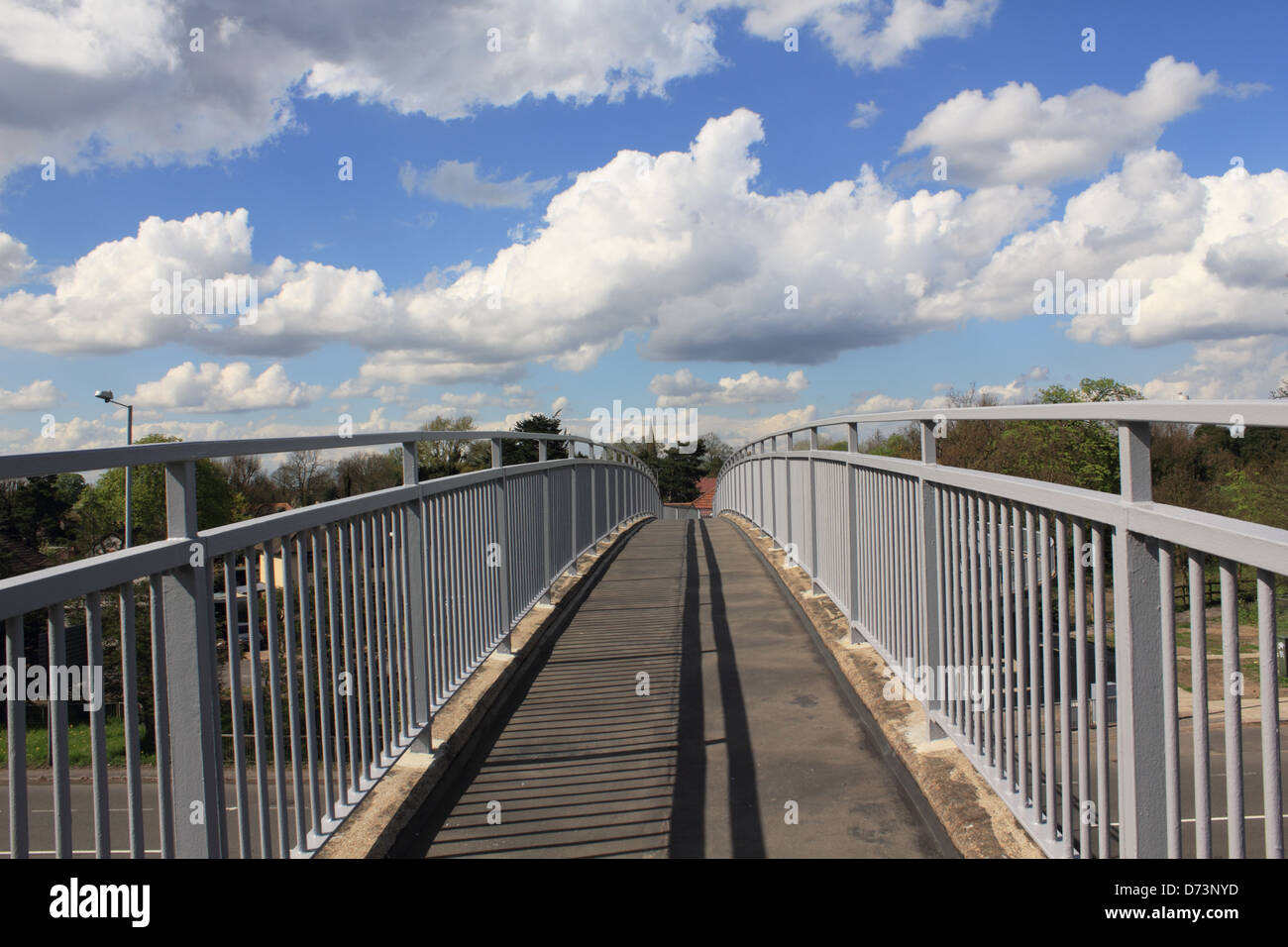 Pedestrian footbridge across the A316 Country Way at Hanworth England ...