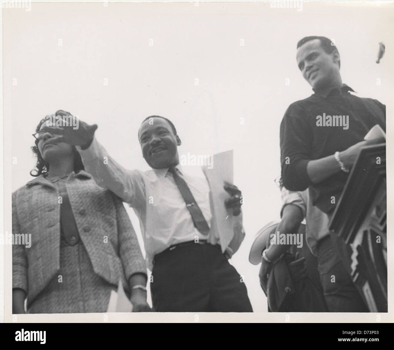 This historic image captures civil rights leaders Martin Luther King ...