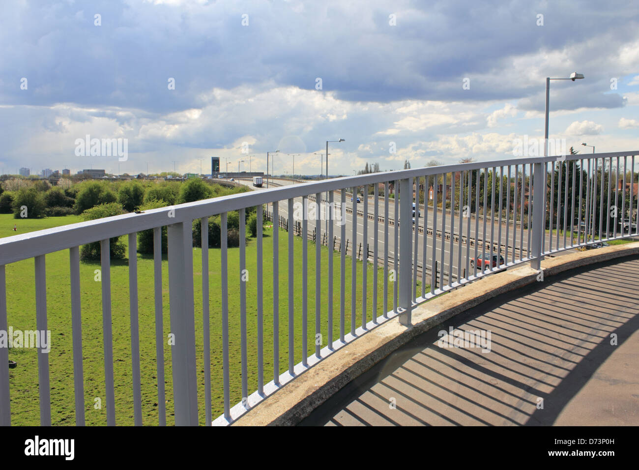 Pedestrian footbridge across the A316 Country Way at Hanworth England ...