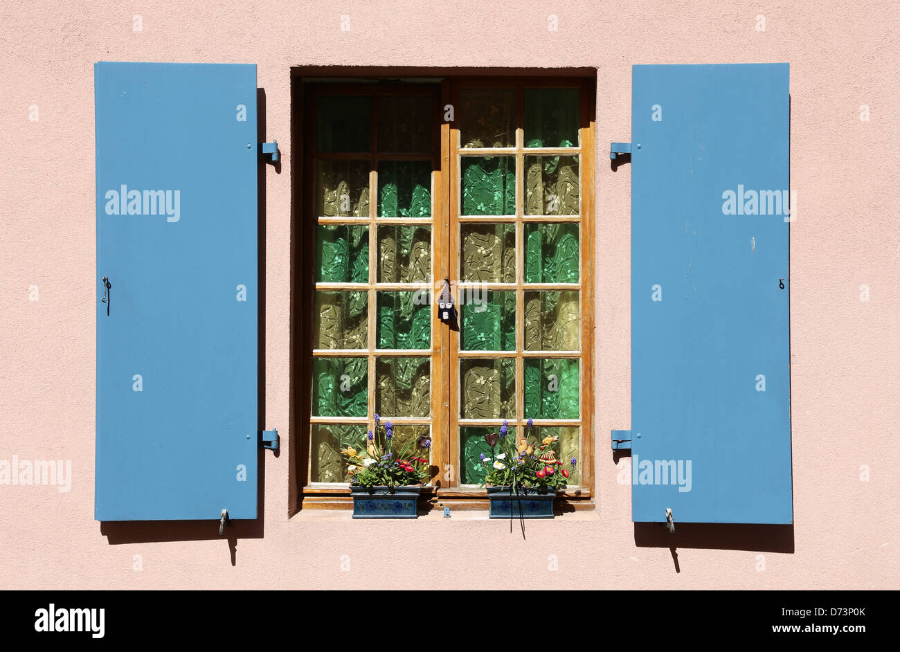 Open window with colorful glass Stock Photo - Alamy