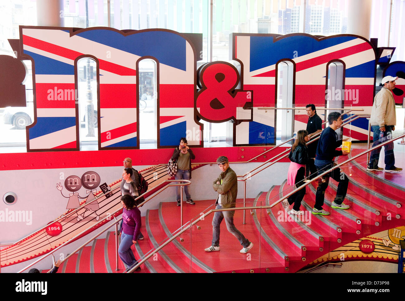 The interior of M&M's World, Leicester Square, London UK Stock Photo ...