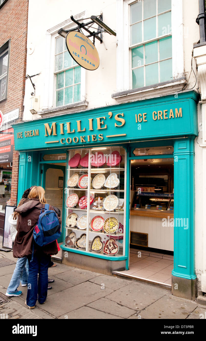 People entering Millies Cookies shop store, York, UK Stock Photo - Alamy