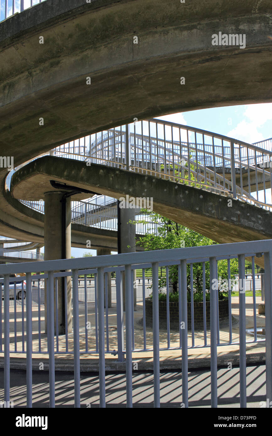 Pedestrian footbridge across the A316 Country Way at Hanworth England ...