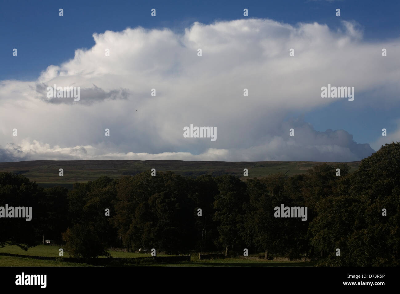 Storm clouds above Carperby Moor above the village of Carperby ...