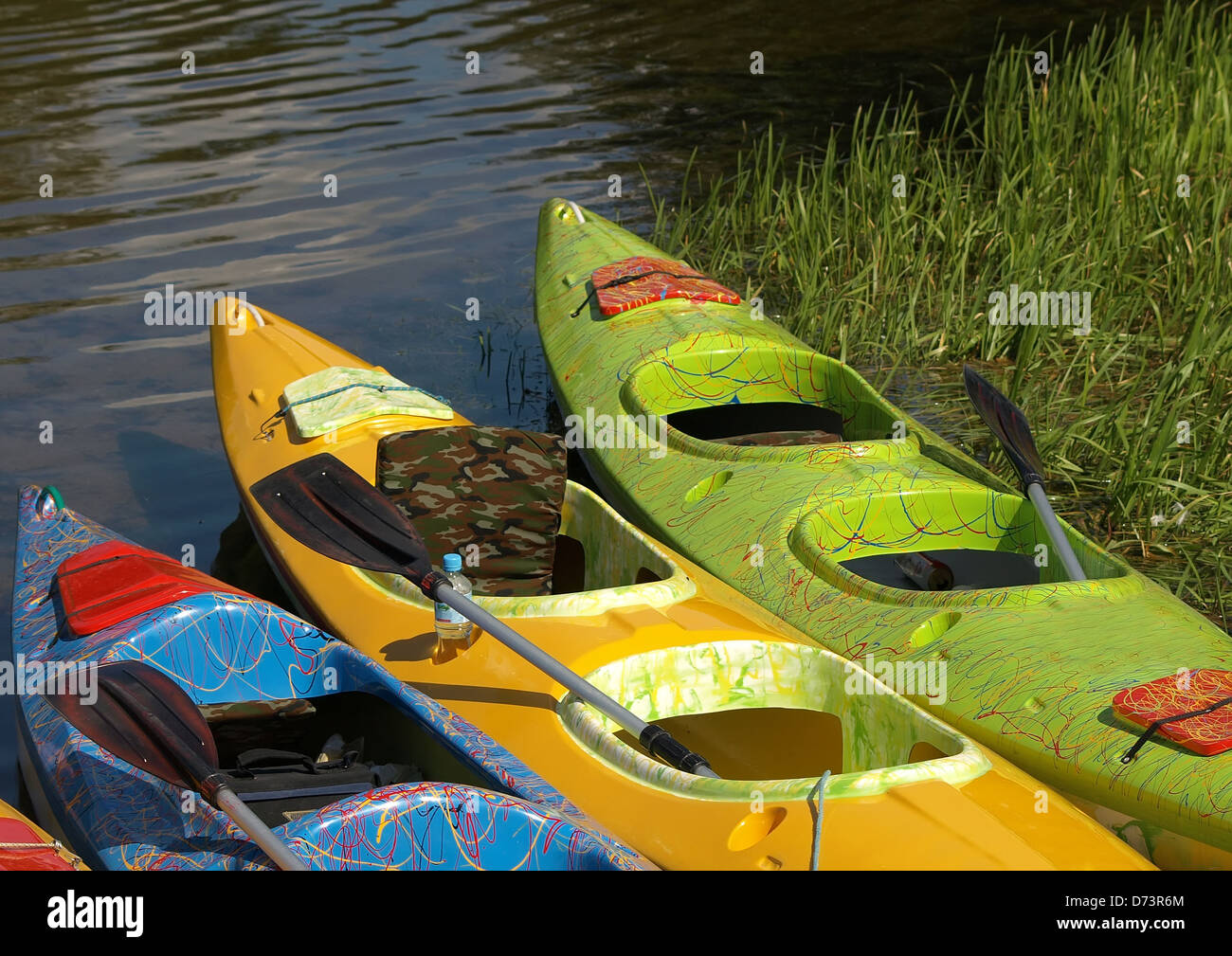 Kayaks on Krutynia river in Poland Stock Photo - Alamy