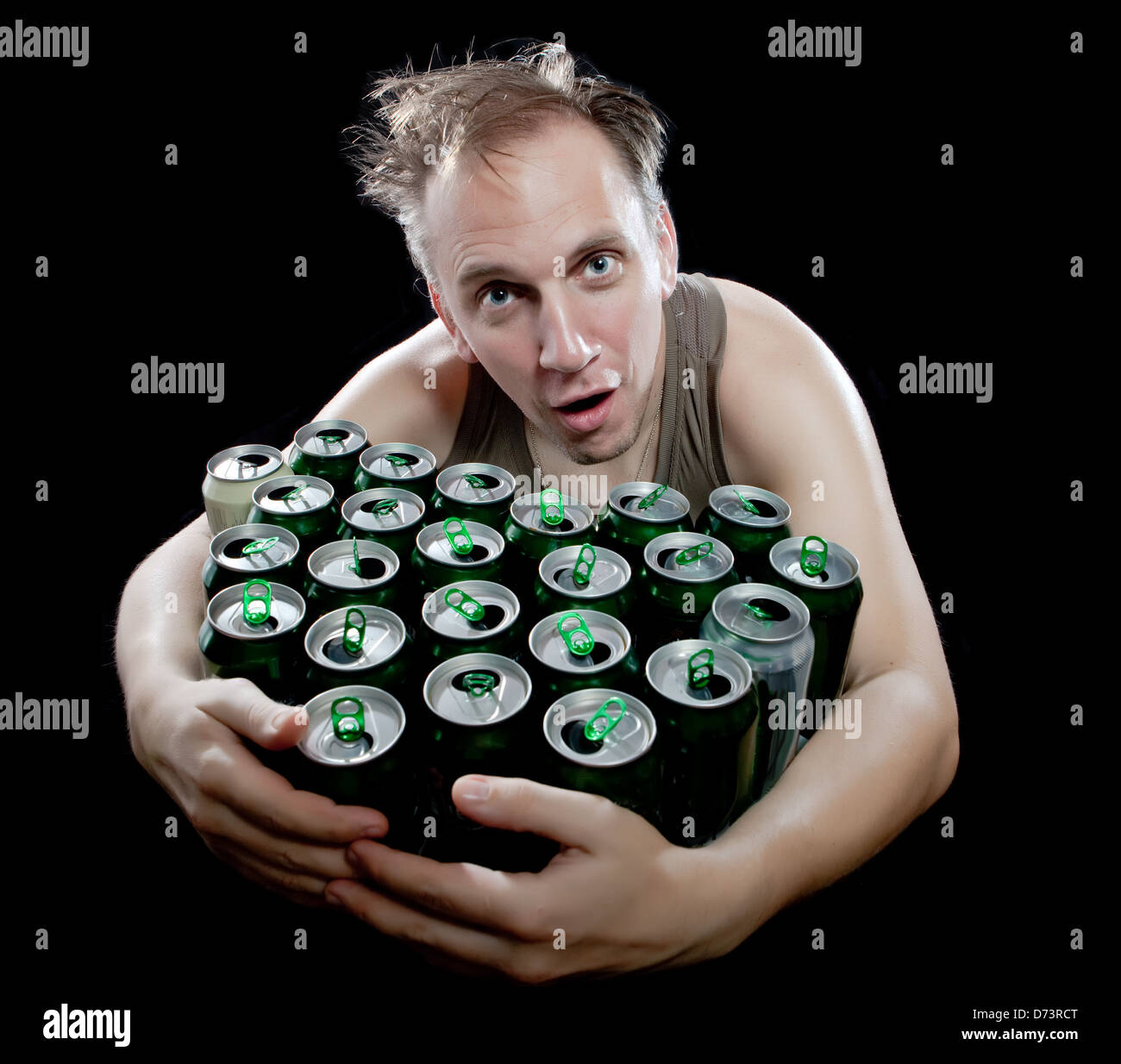 Man drunk beer cans hi-res stock photography and images - Alamy