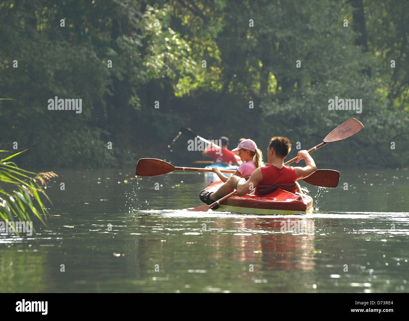 Kayaks on Krutynia river in Poland Stock Photo - Alamy