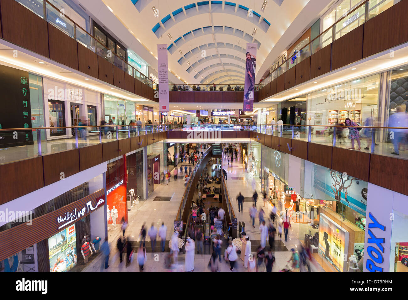 Interior view of busy Dubai Mall in United Arab Emirates UAE Stock ...