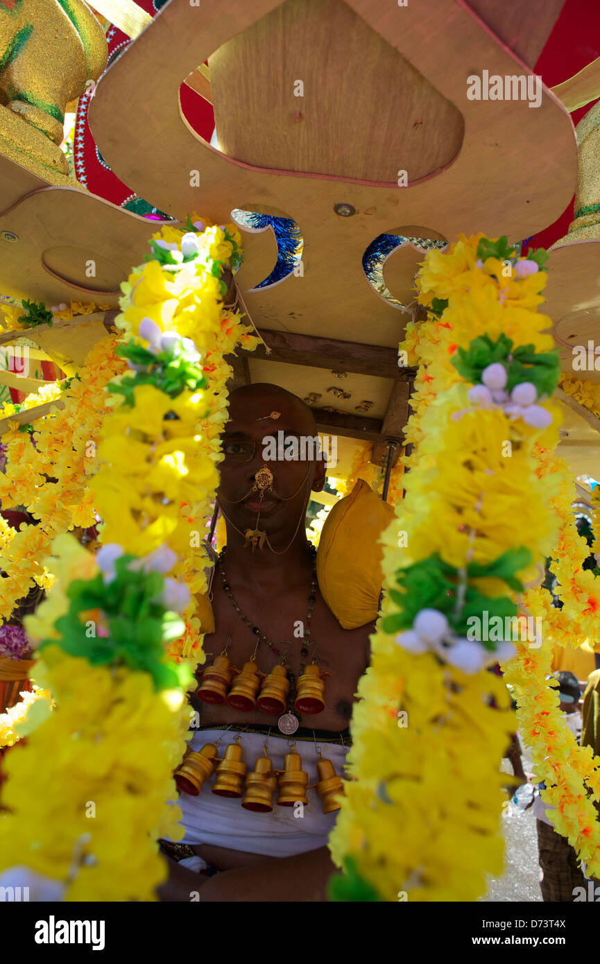 kavadi all in yellow at thaipusam at Penang Stock Photo - Alamy