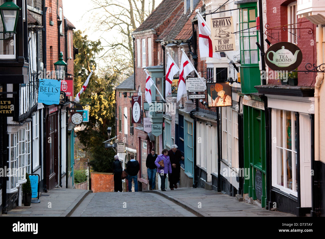 Steep Hill is a popular tourist street in the historic city of Lincoln ...