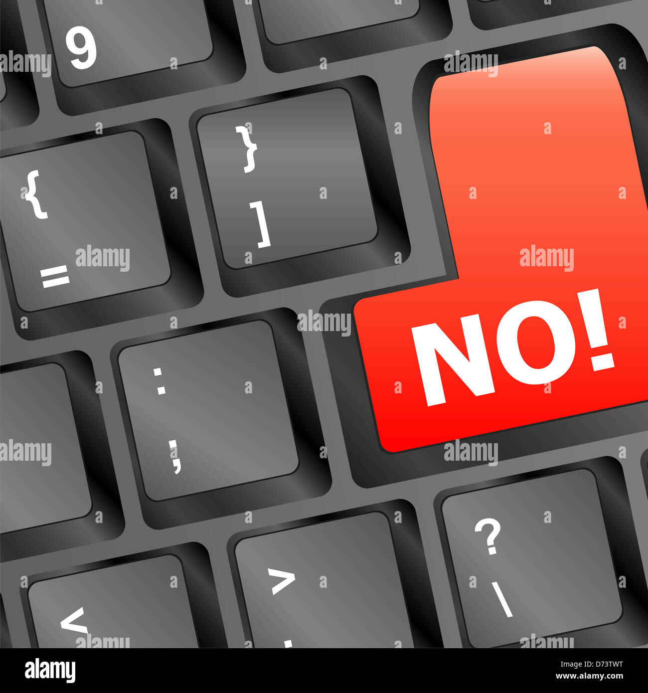 No - text on a button keyboard Stock Photo - Alamy