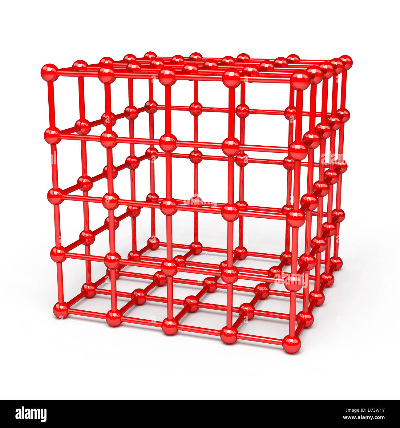 3D Cube and corner spheres Stock Photo - Alamy