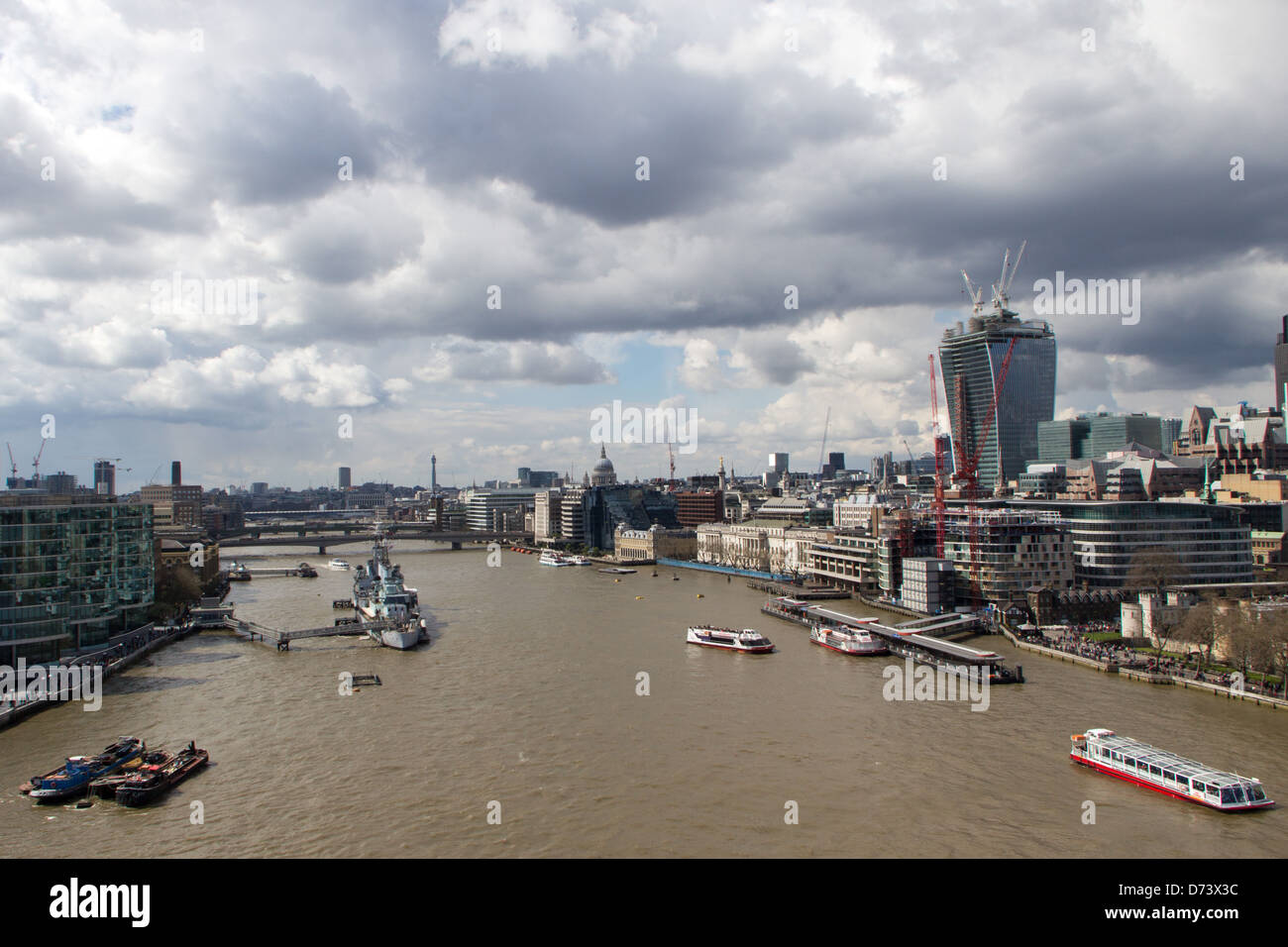 London view looking along the river Thames Stock Photo - Alamy