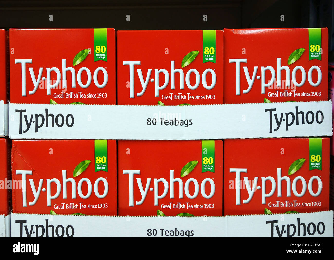 Boxes of Typhoo Tea bags in a UK supermarket Stock Photo - Alamy