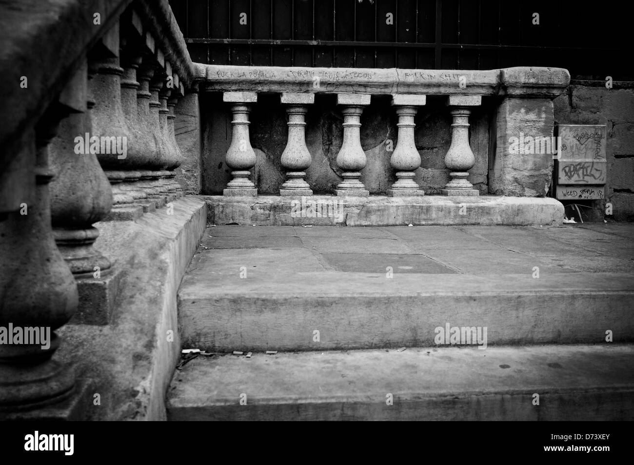 ancient railing, columns Stock Photo - Alamy