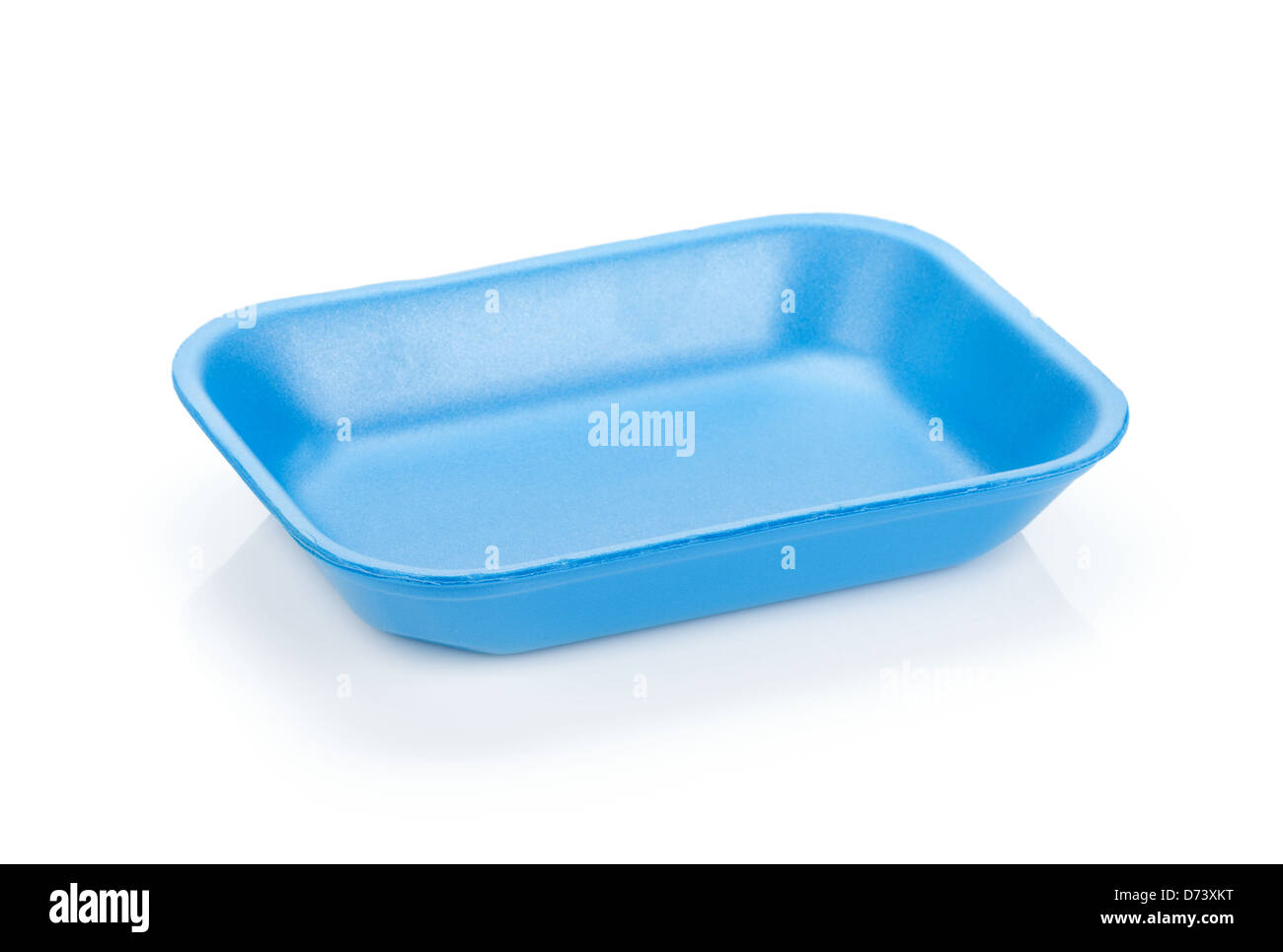 Blue empty food tray. Isolated on white background Stock Photo - Alamy