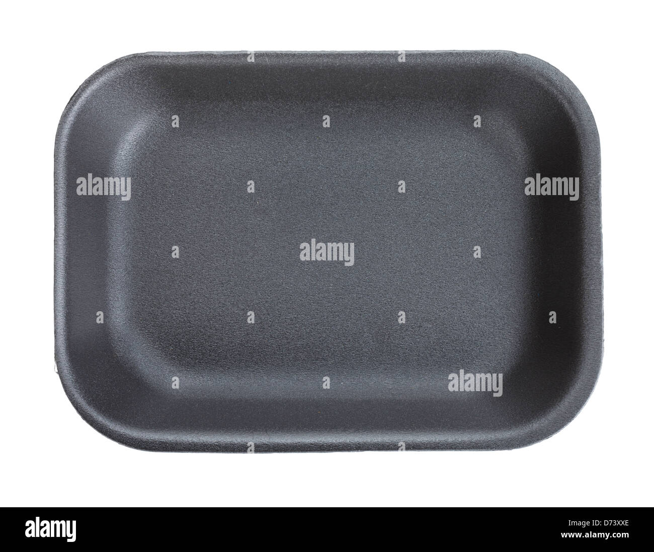 Black empty food tray. Isolated on white background Stock Photo - Alamy