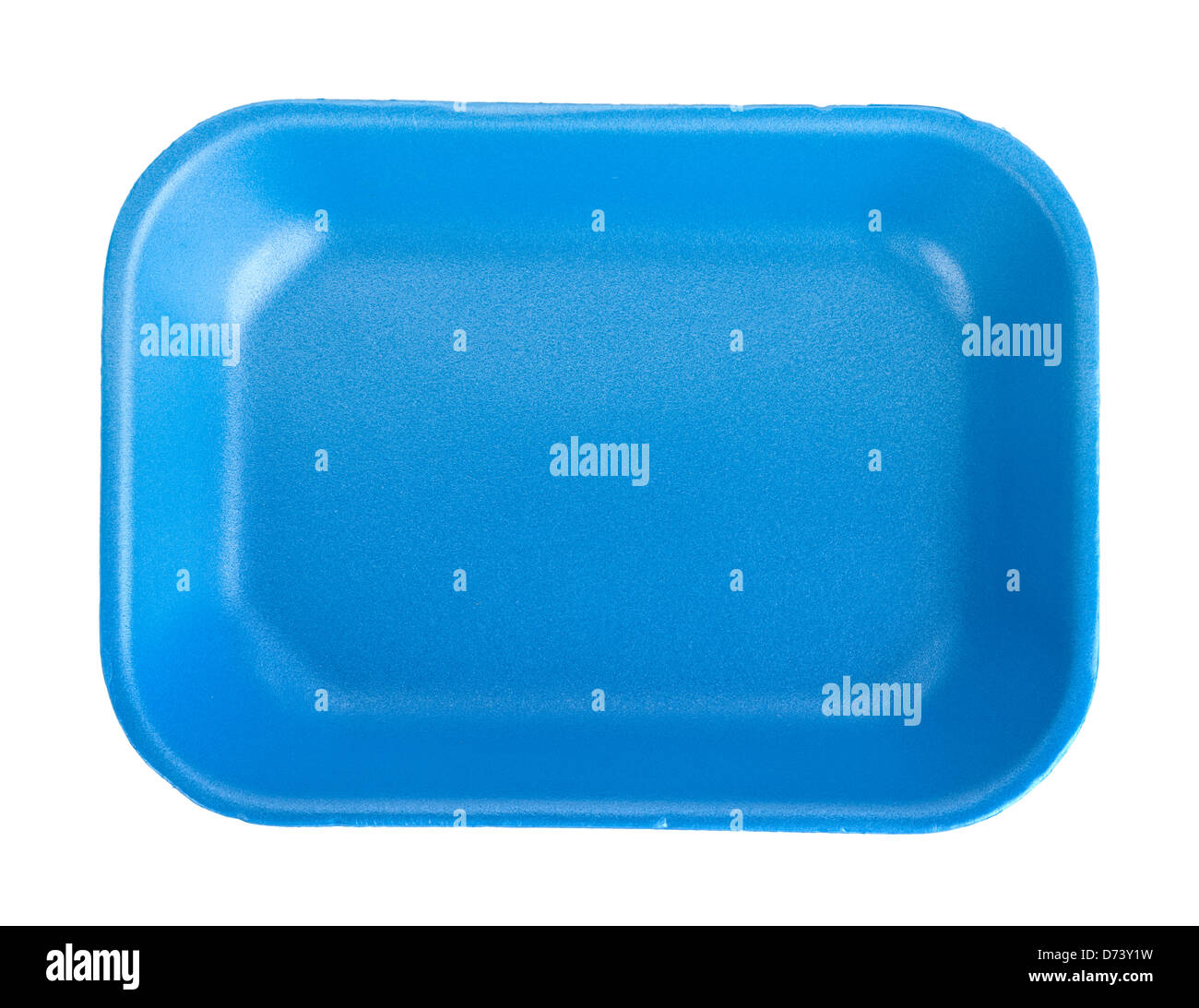Blue empty food tray. Isolated on white background Stock Photo - Alamy