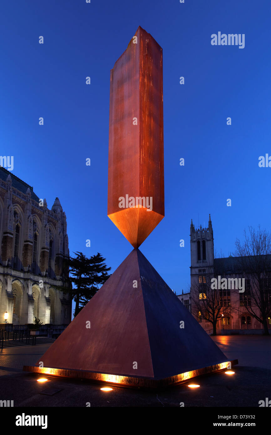 Suzzallo Library, Gerberding Hall and broken obelisk in Red Square at ...