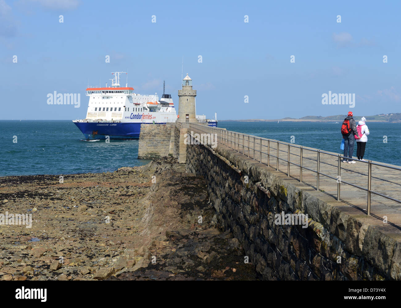 Condor Ferry "Commodore Clipper" approaches St Peter Port, Guernsey Stock Photo - Alamy