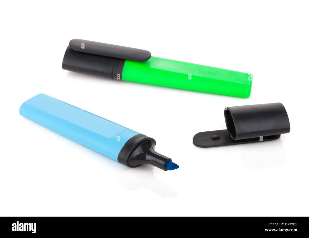 Two highlighters. Isolated on white background Stock Photo - Alamy