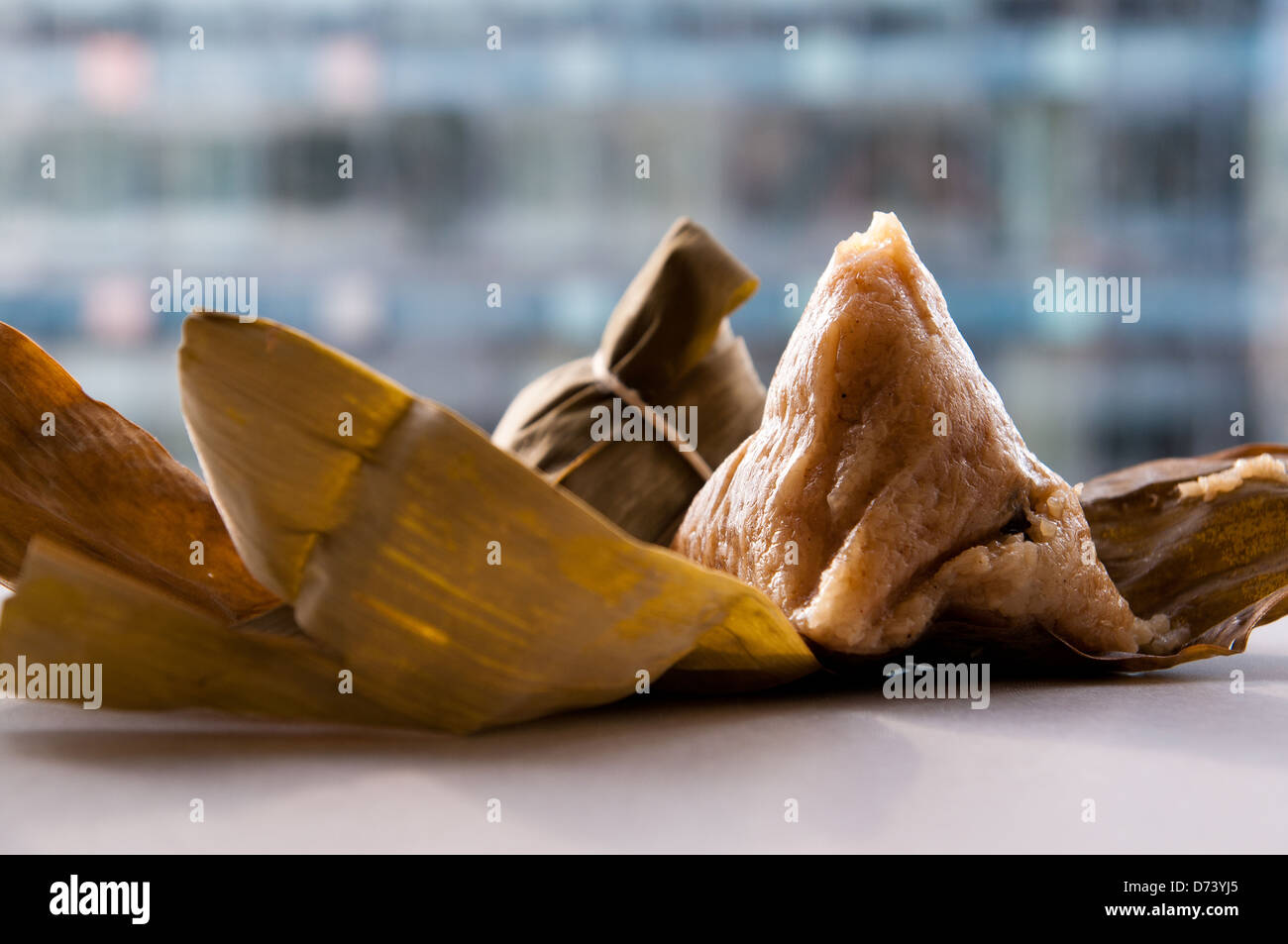 Zongzi (粽子) is a bamboo or reed leaves wrapped sticky rice dumpling ...