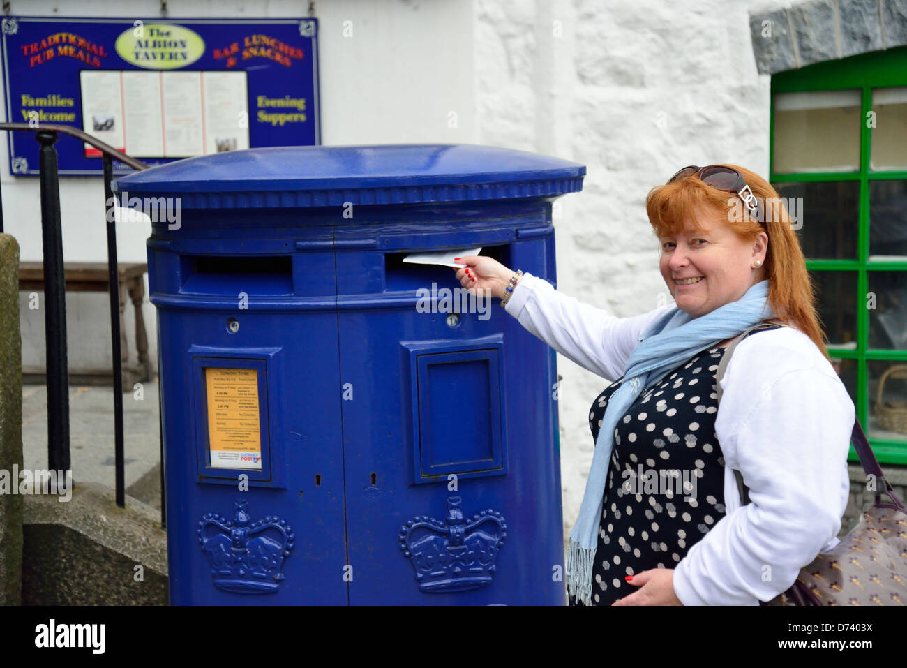 Guernsey Post blue pillar box, Church Square, Saint Peter Port (Saint ...