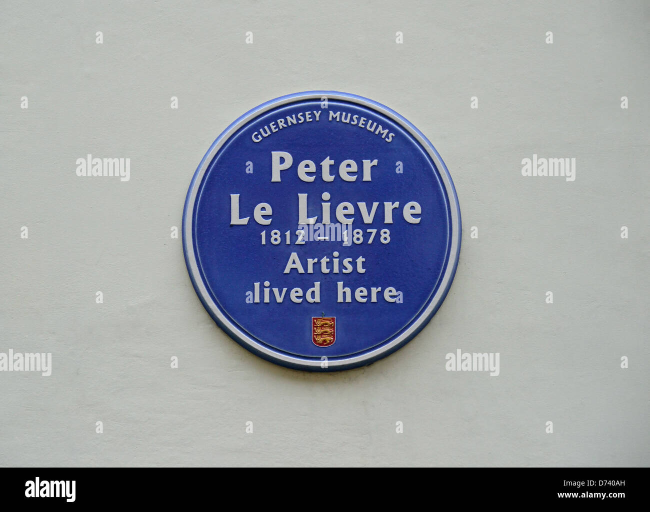Blue plaque to 19th century artist Peter le Lievre, Hauteville, Saint ...