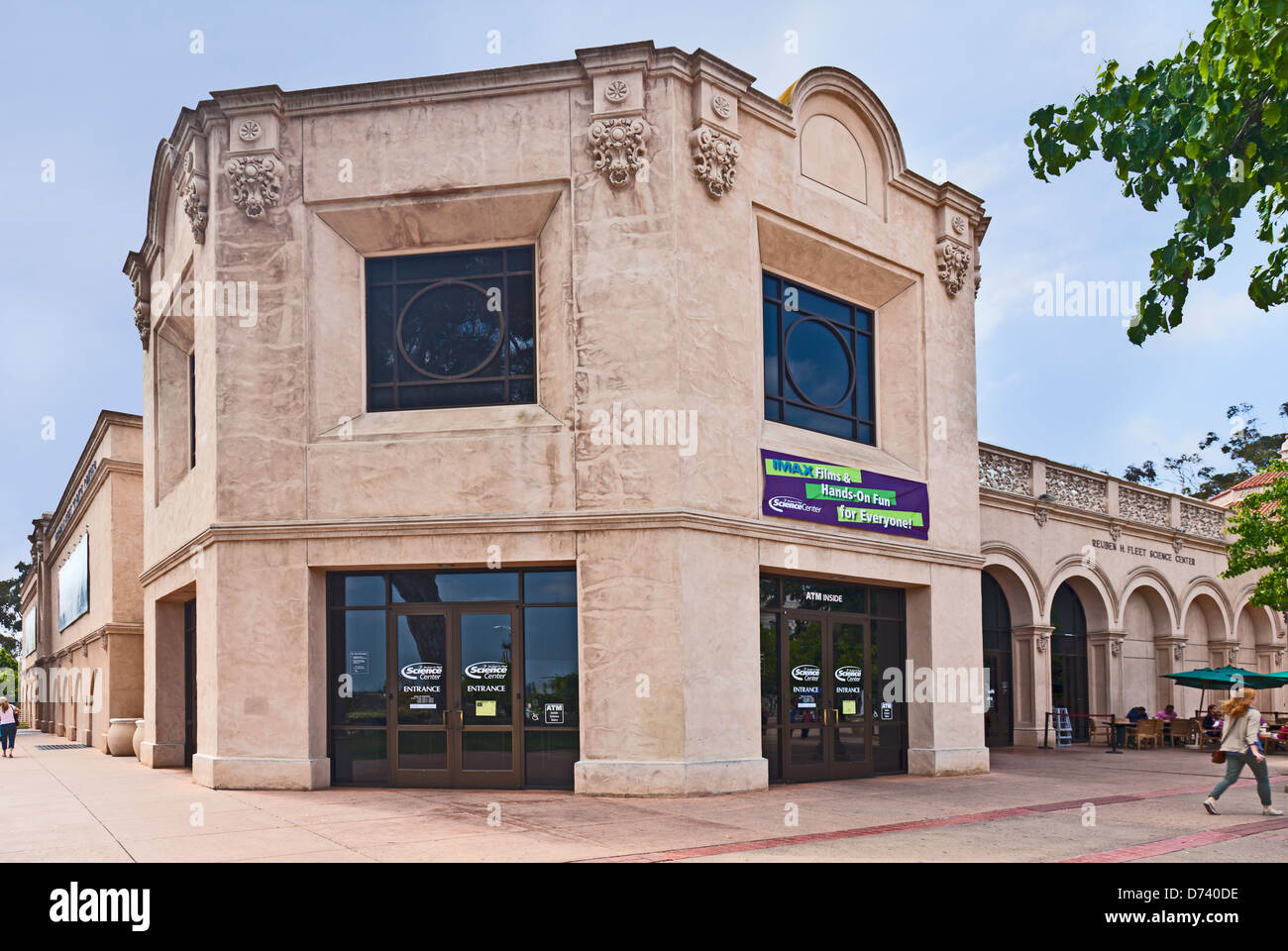 Exterior of and main entrance to the Reuben H. Fleet Science Center in ...