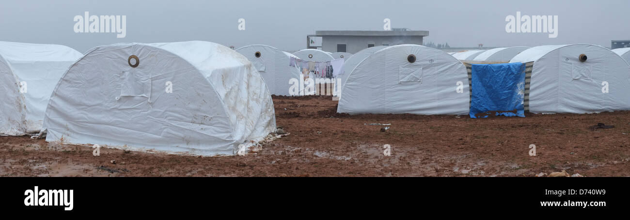 Panoramic picture of the refugee camp Azaz Camp, Syria Stock Photo - Alamy