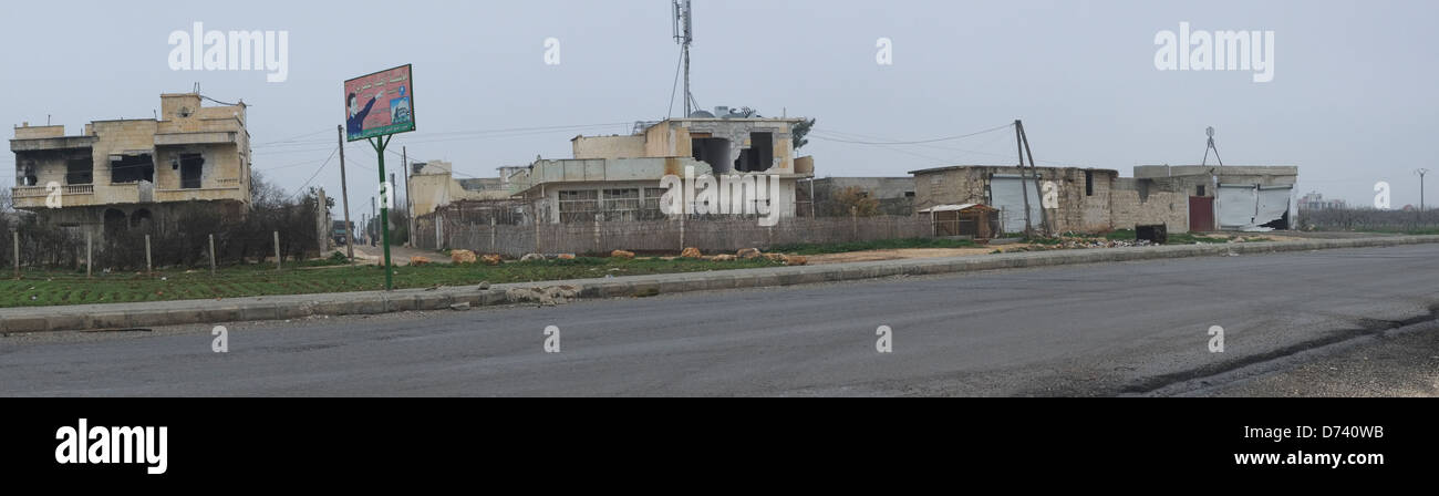 Panoramic picture of the destroyed Souk, Azaz, Syria Stock Photo - Alamy