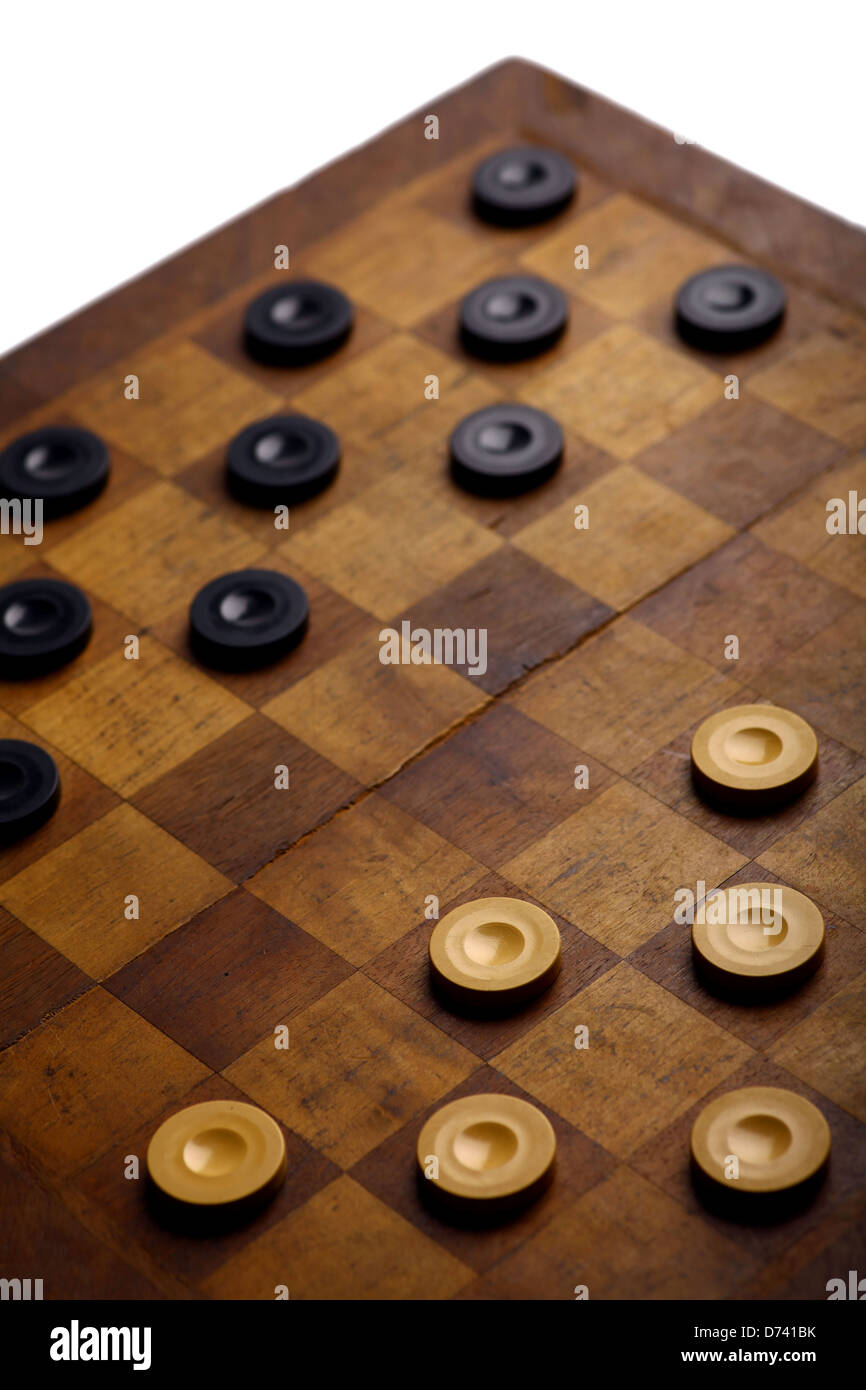 Color shot of a vintage draughts or checkers board game Stock Photo - Alamy