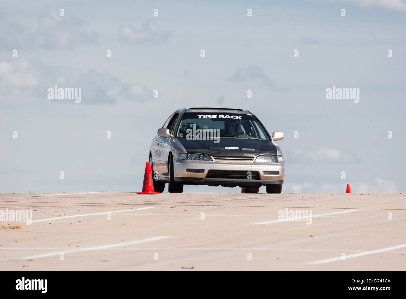 A 1995 Gray Honda Accord in an autocross race at a regional Sports Car ...