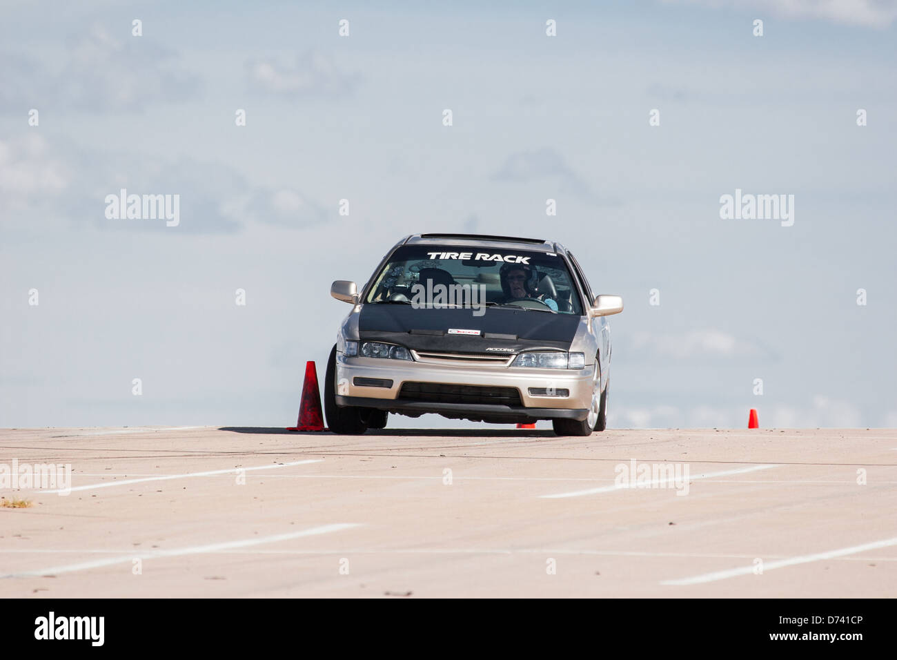 A 1995 Gray Honda Accord in an autocross race at a regional Sports Car ...