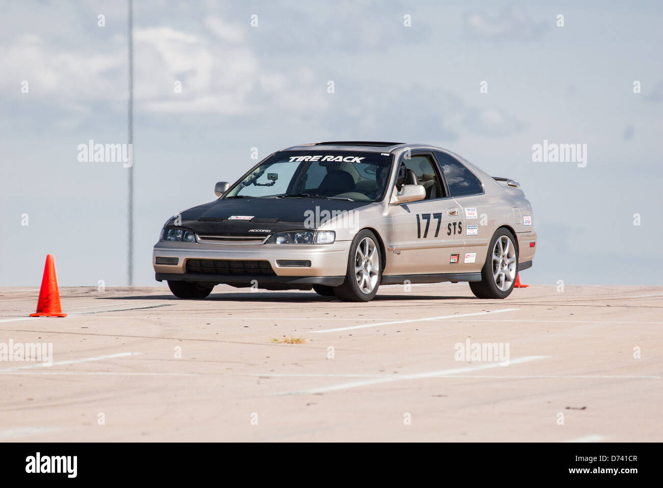 A 1995 Gray Honda Accord in an autocross race at a regional Sports Car ...