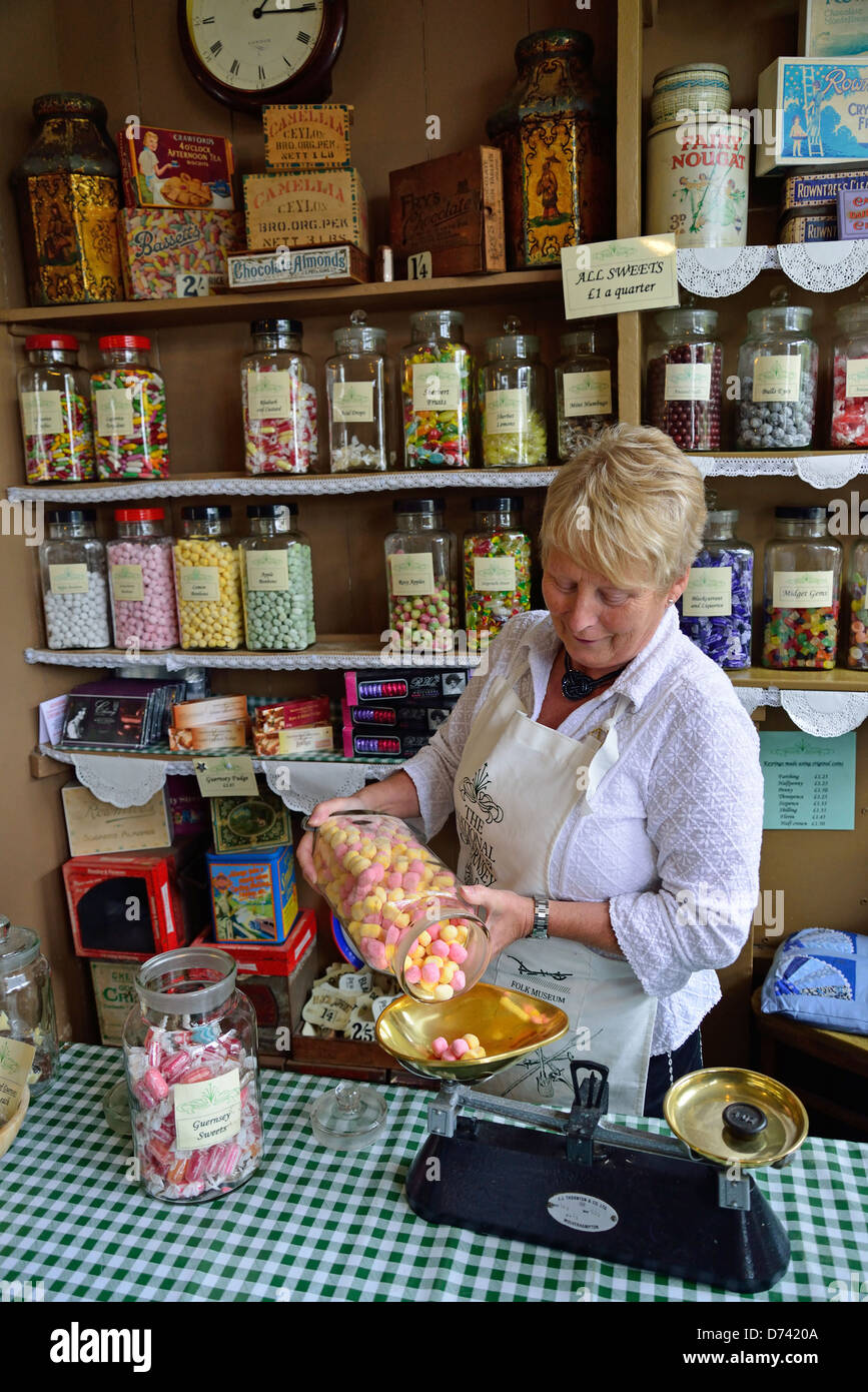 Old-fashioned sweet shop in Victorian Shop & Parlour, Cornet Street ...
