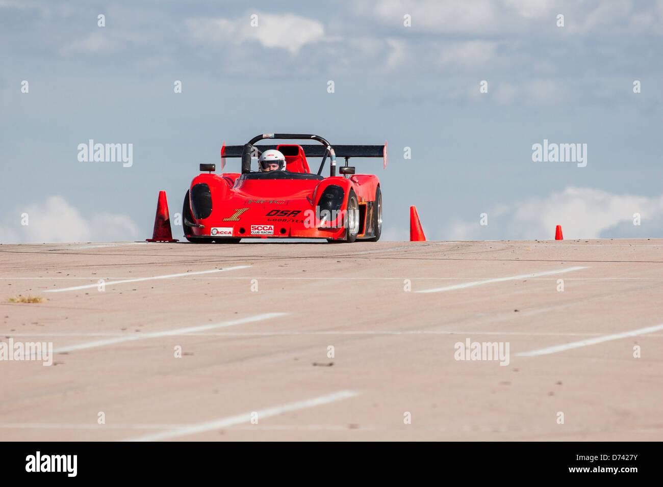 A 2000 Orange Radical Pro-Sport B-Modified open wheel race car in an ...