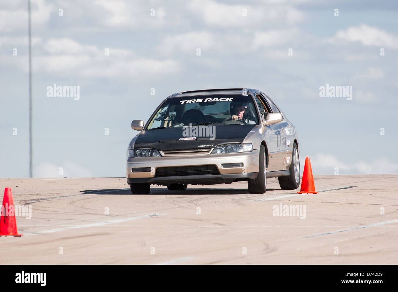 A 1995 Gray Honda Accord in an autocross race at a regional Sports Car ...