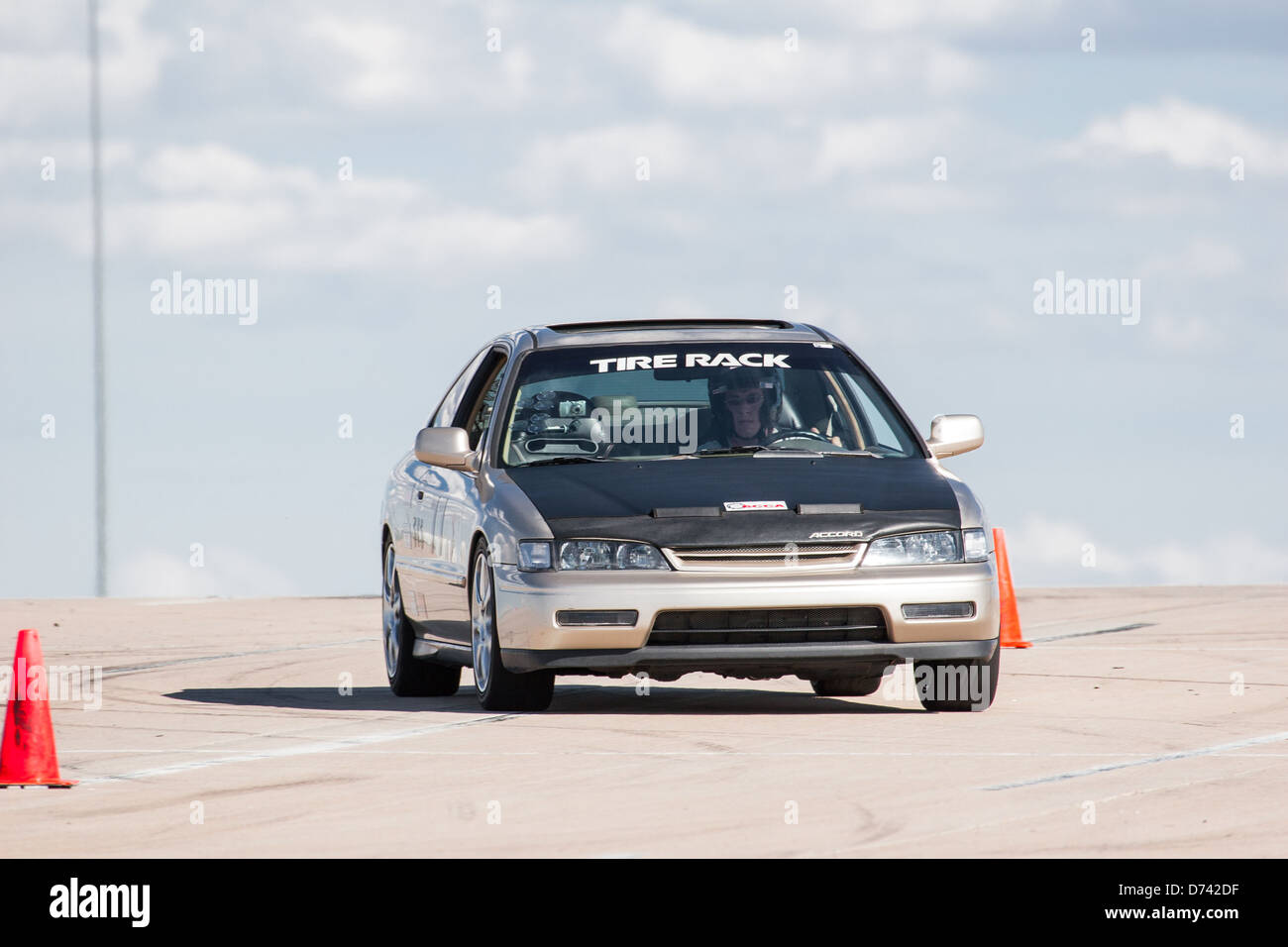 A 1995 Gray Honda Accord in an autocross race at a regional Sports Car ...