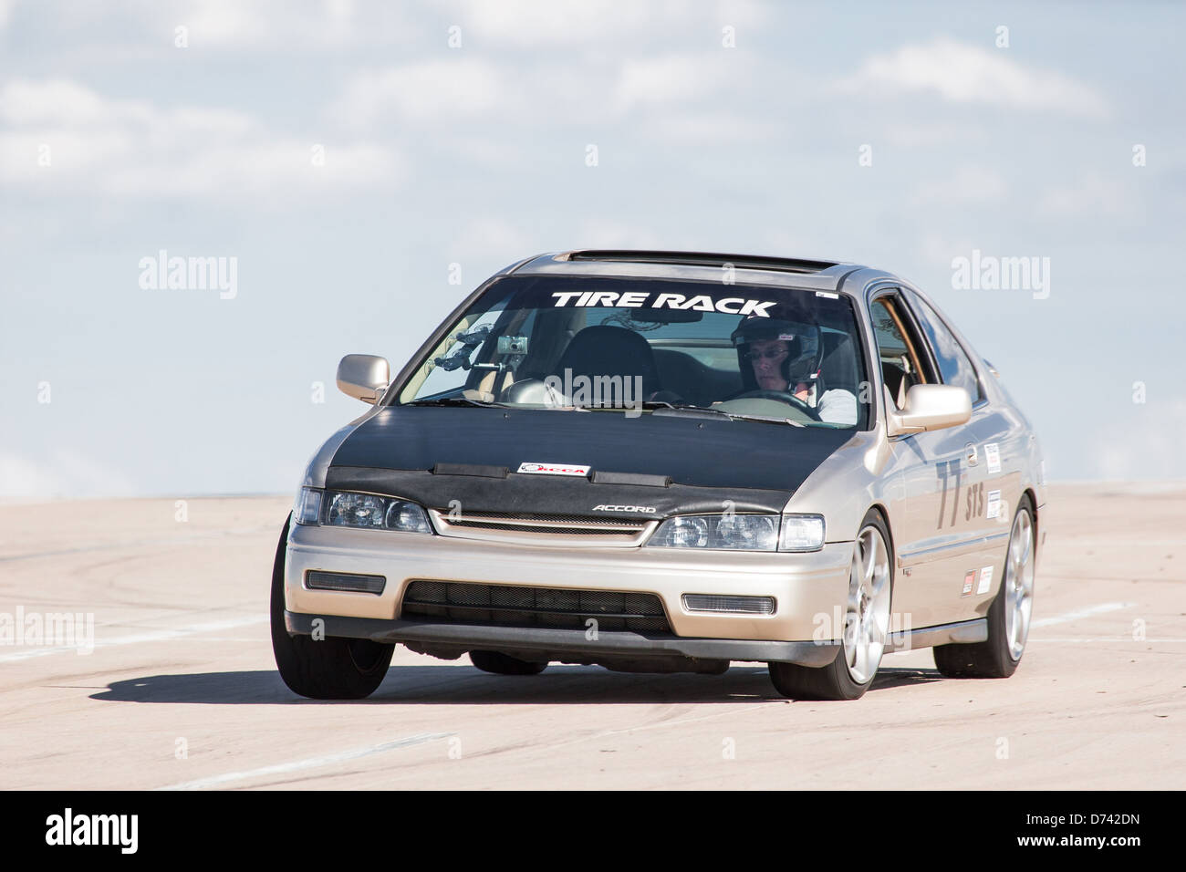 A 1995 Gray Honda Accord in an autocross race at a regional Sports Car ...