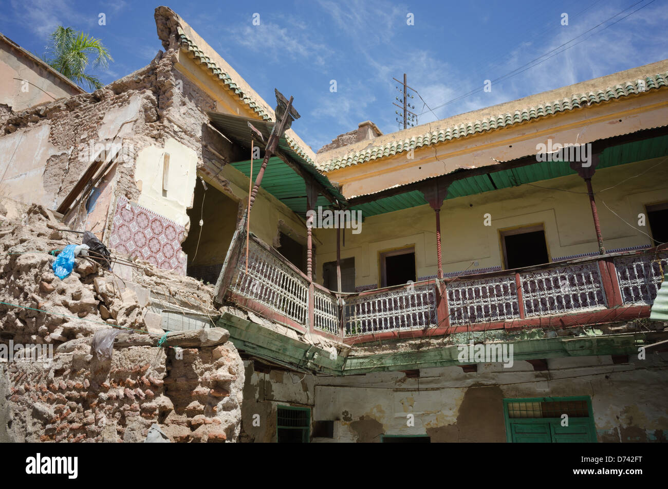 Morocco, Marrakesh - old riad being demolished and rebuilt Stock Photo ...