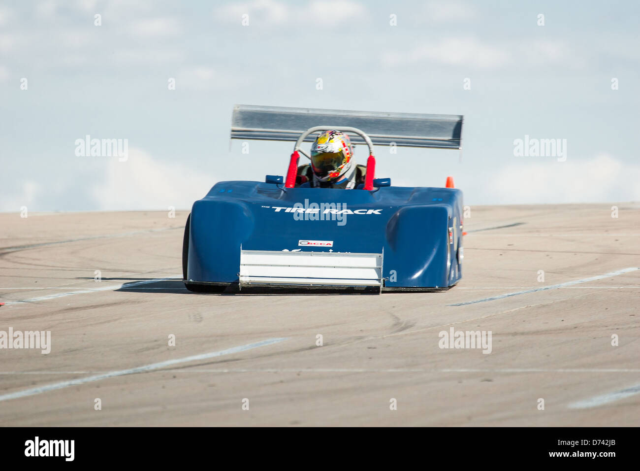 A blue 1998 Cheetah SR-1 B-Modified open wheel race car in an autocross ...