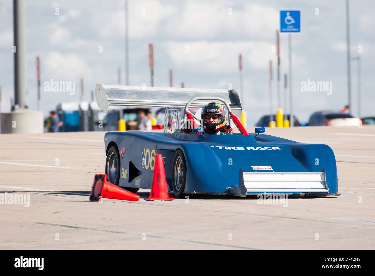 A blue B-Modified autocross race car in a regional Sports Car Club of ...