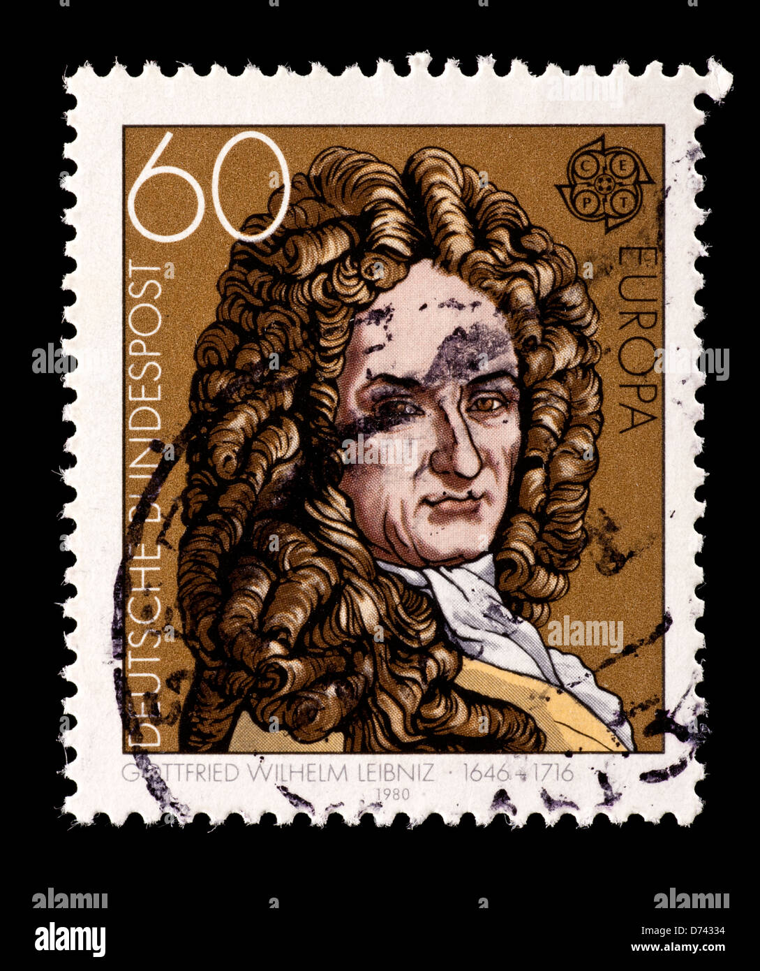 Postage stamp from Germany depicting Gottfried Wilhelm Leibniz, German ...