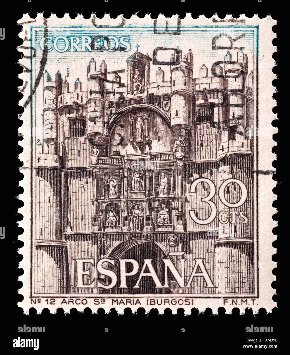 Postage stamp from Spain depicting the facade of Santa Maria, Burgos ...