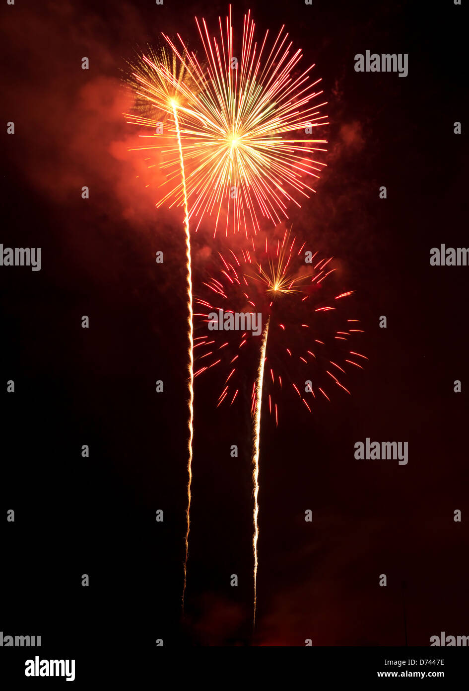 Fireworks in the night sky Stock Photo - Alamy