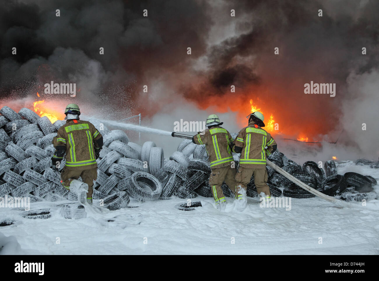 Berlin, Germany, firemen at work Loesch Stock Photo - Alamy